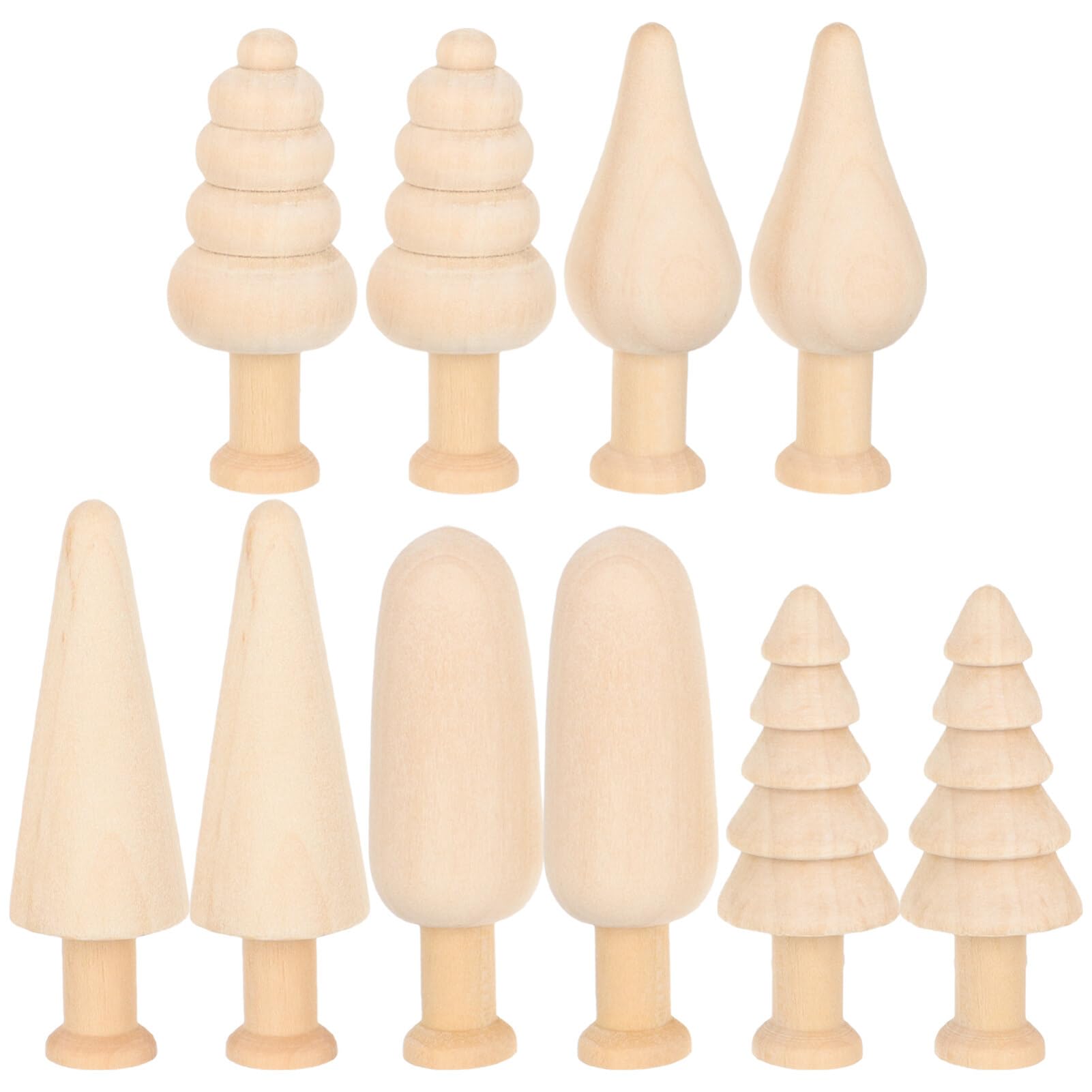 Amazon.com: 10Pcs Unfinished Wooden Trees Blank Wooden Peg Dolls DIY ...