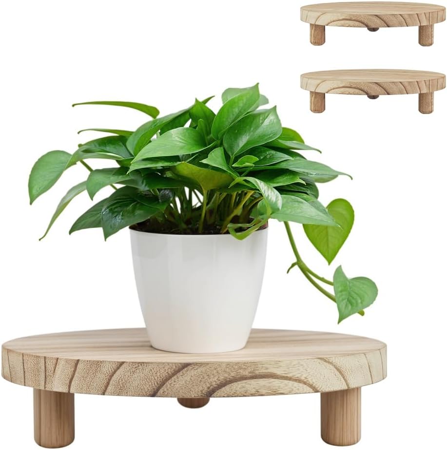 Amazon.com: LotFancy Wooden Plant Stool, 2Pack, 10” Low Plant Stand ...