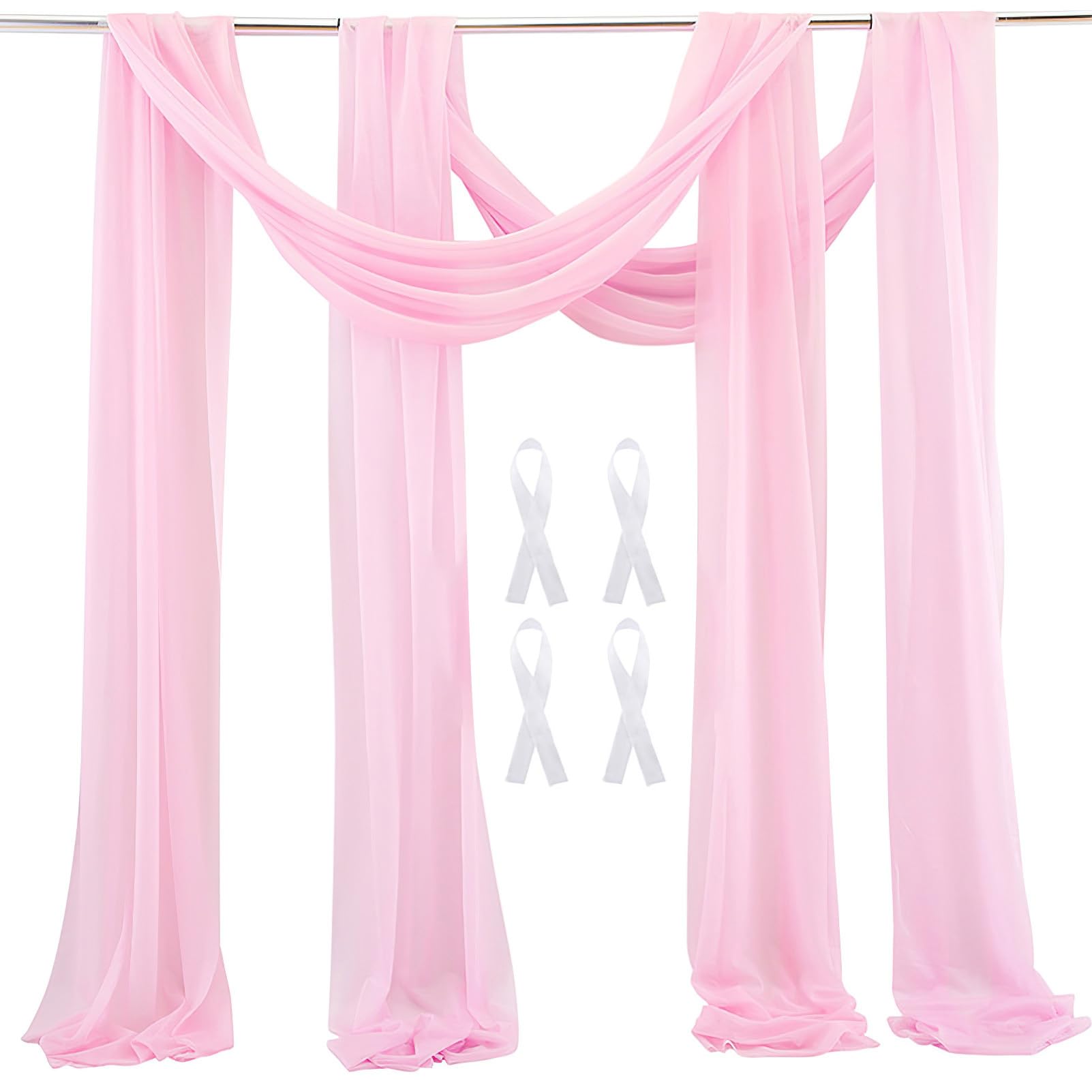 Wedding Arch Sheer Drapery Backdrop Voile Curtain Chiffon Draping ...