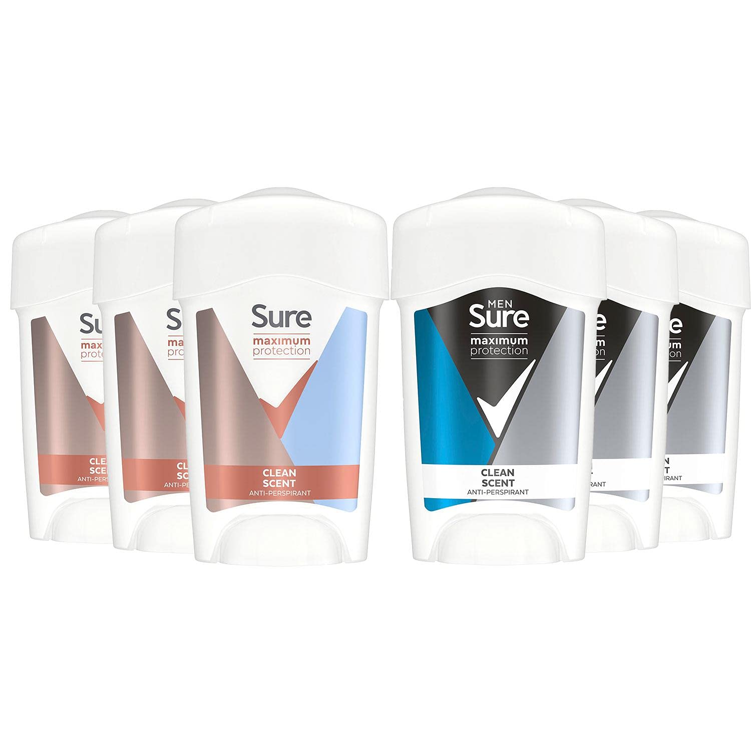 Sure Maximum Protection Clean Scent Deodorant Stick Pack for Couples ...