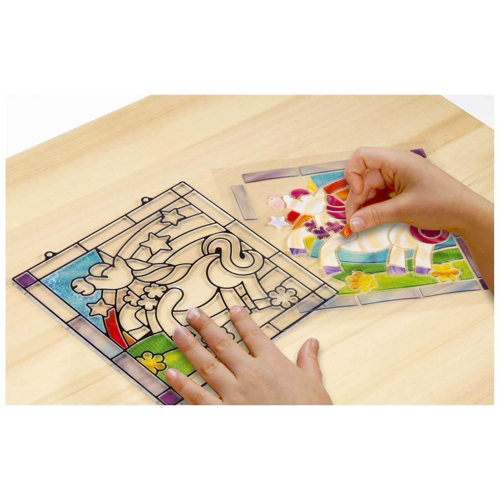 Melissa & Doug Stained Glass Unicorn Art Kit, Arts and Crafts for Kids ...