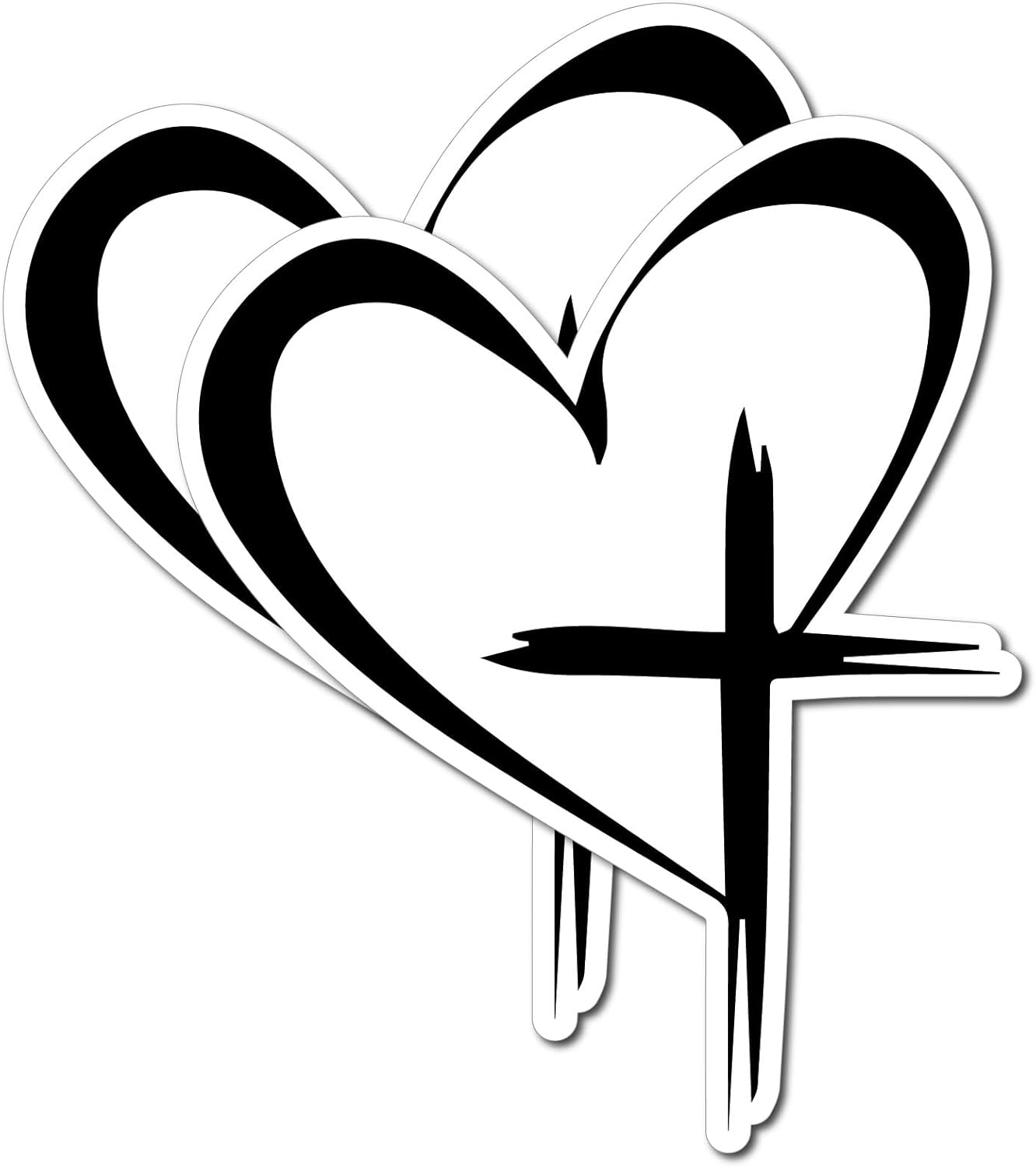 Amazon.com - Heart and Cross Prayer Decal - Sticker Bomb Vinyl Decal ...