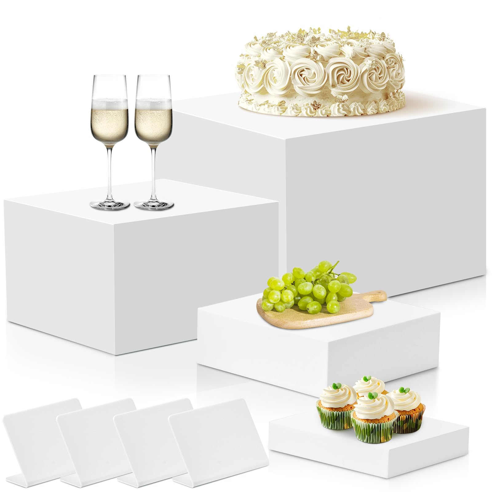 Amazon.com: 4 PCS Buffet Risers, Acrylic Risers Display Stands, Dessert ...