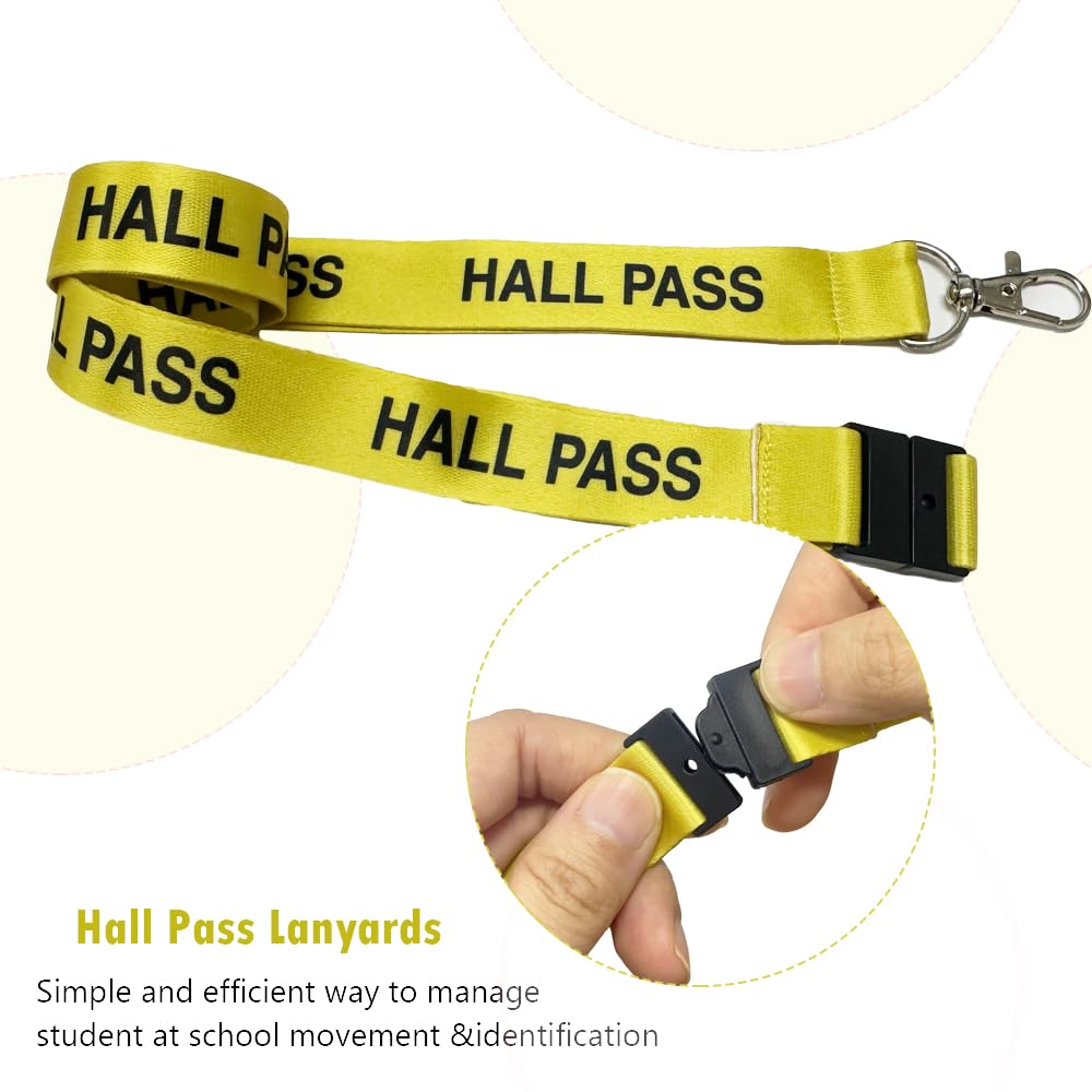 Teacher Hall Pass Set Hall Pass Lanyards With Card Passes, Unbreakable ...