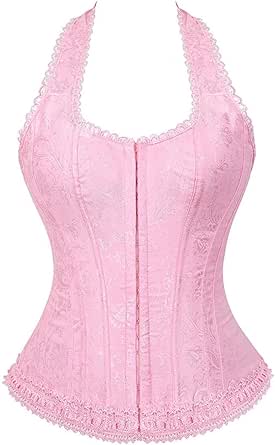 Amazon.com: Corsets for Women Halter Bustier Gothic Princess Lace up ...