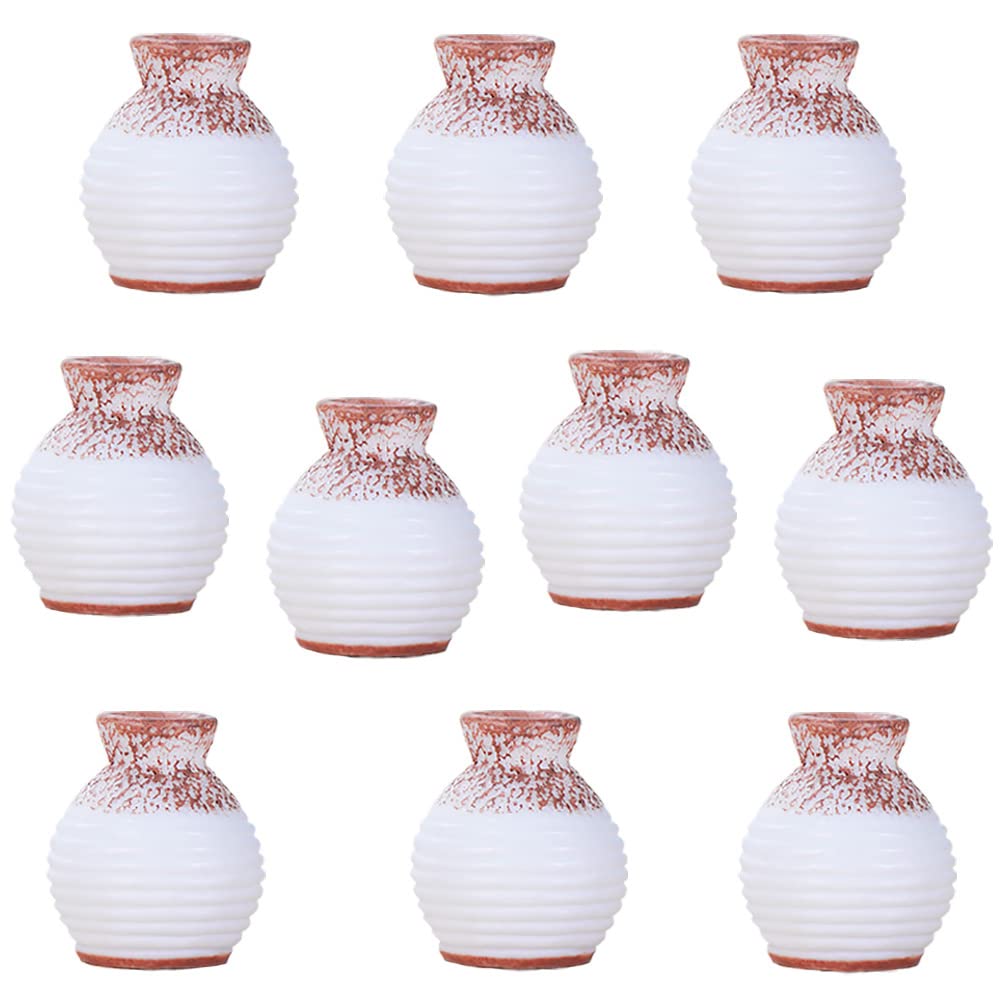 Amazon.com: 10pcs Miniature Tiny Resin Pots Decor, Mini Flower Pot ...