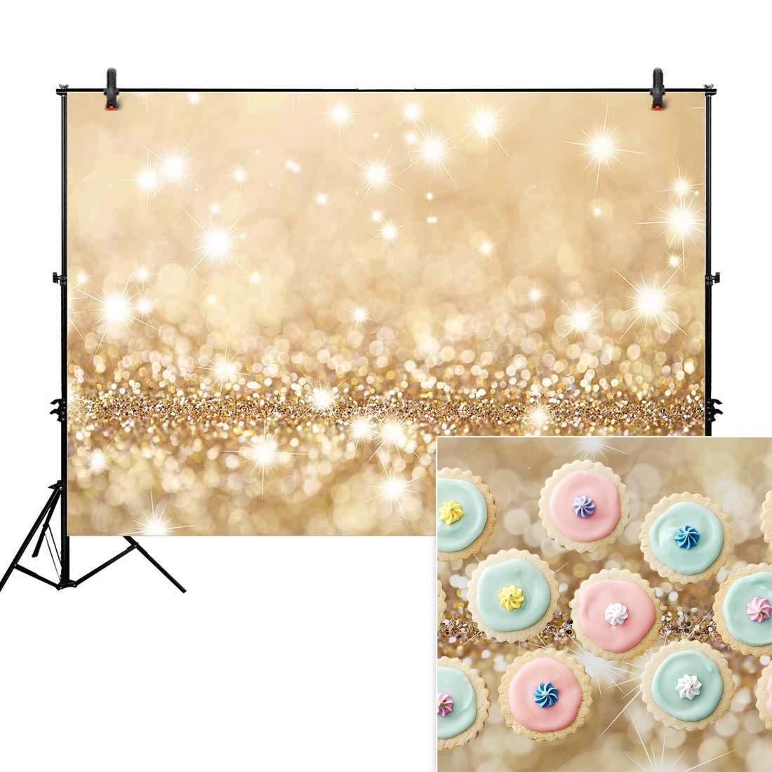 Buy Allenjoy 5x3ft Gold Bokeh Backdrop for Studio Photography Polka ...
