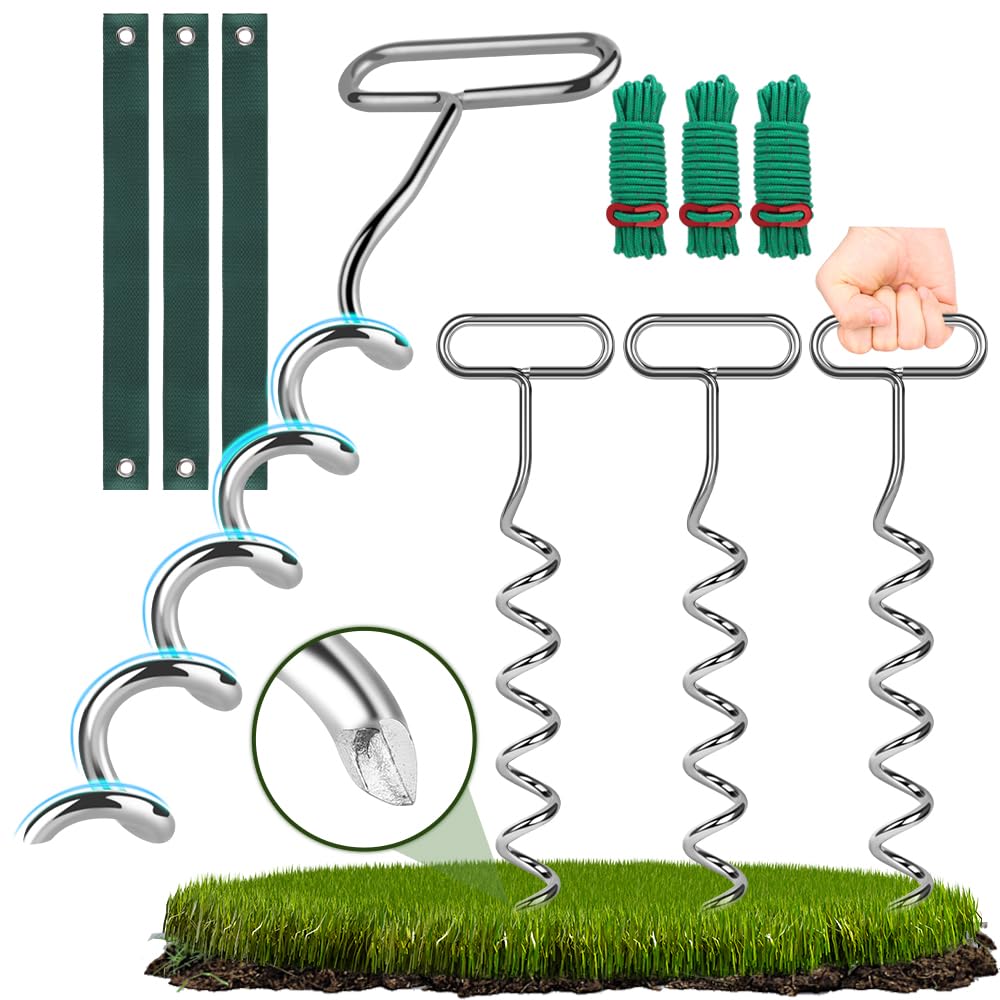 Amazon.com : 3 Tree Stakes and Supports,15.7in Spiral Tree Stake Kits ...
