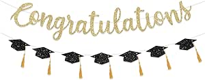 Amazon.com: FHGG Congratulations Banner Graduation Decorations Class of ...
