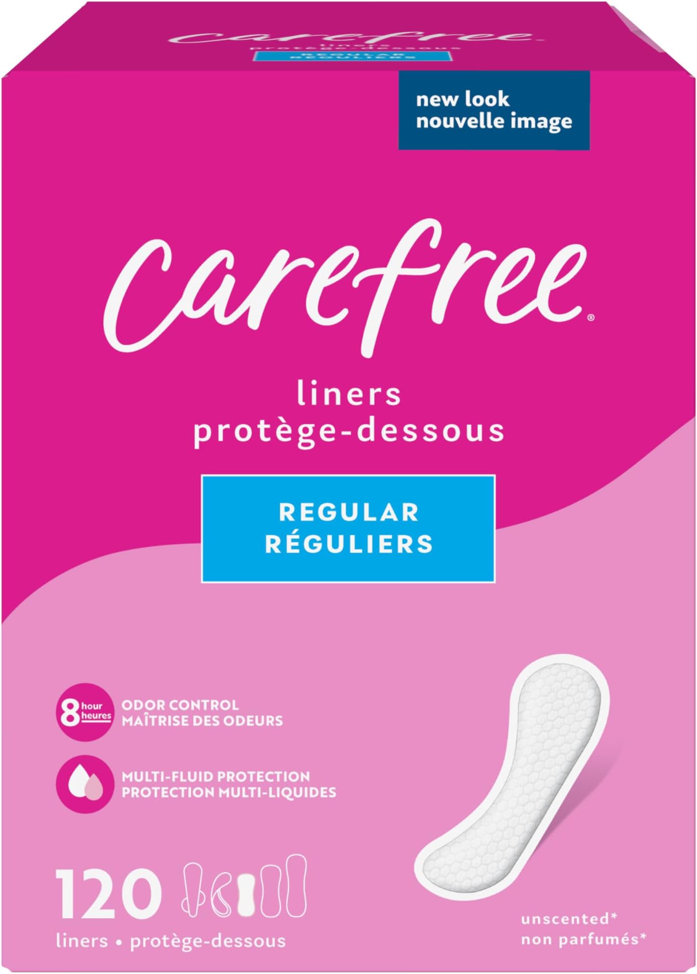 Amazon.com: Carefree Panty Liners for Women, Regular, Unwrapped ...
