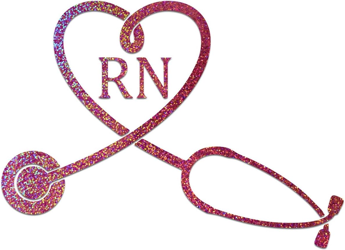 Amazon.com - RN Nurse Heart Stethoscope Decal Vinyl Sticker Auto Car ...