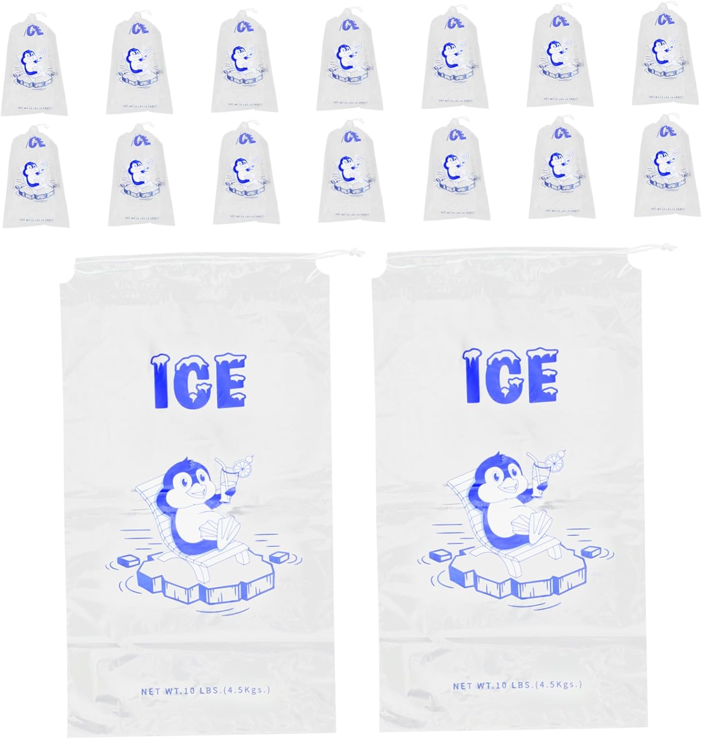 CIYODO Ice Pouch 50pcs Portable Refrigerator Thicken Ice Cube Bag Ice ...