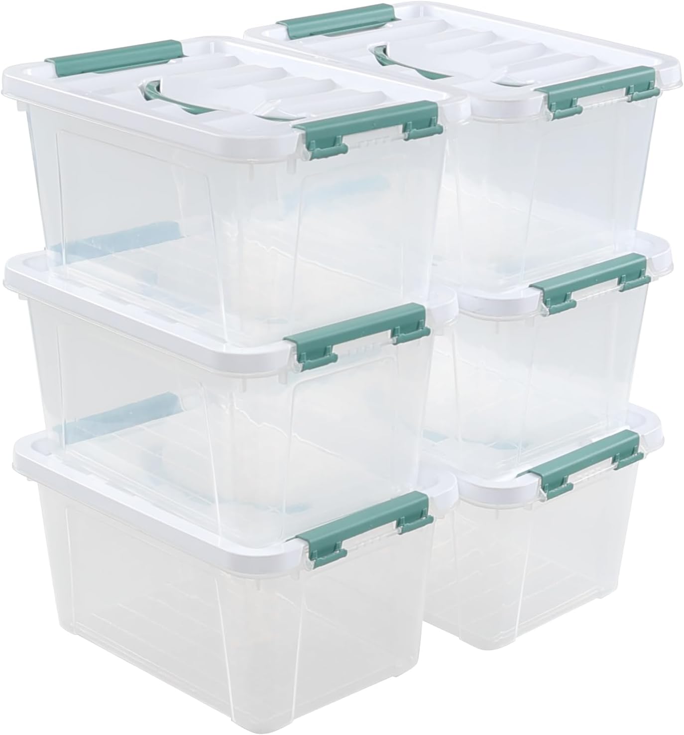 Amazon.com - Utiao 6 Quart Clear Plastic Storage Latching Bin with ...