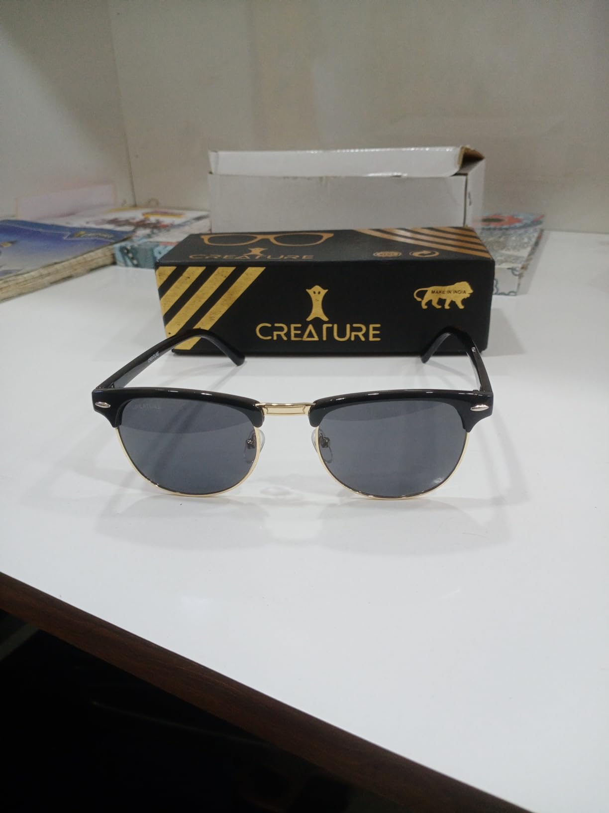 CREATURE UV Protected Black Frame Unisex Sunglasses(SUN-069) : Amazon ...