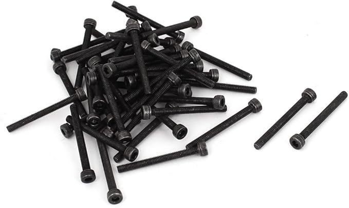 Amazon.com: uxcell M3 x 30mm Alloy Steel Hex Bolt Socket Head Cap Screws Black 50 Pcs ...