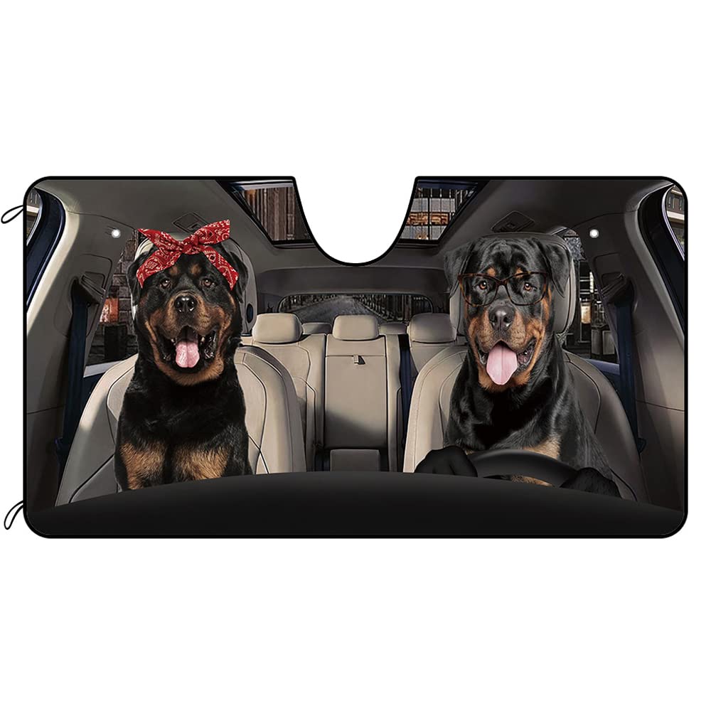 Amazon.com: CafeTime Dog Car Front Windshield Sunshade Rottweiler ...