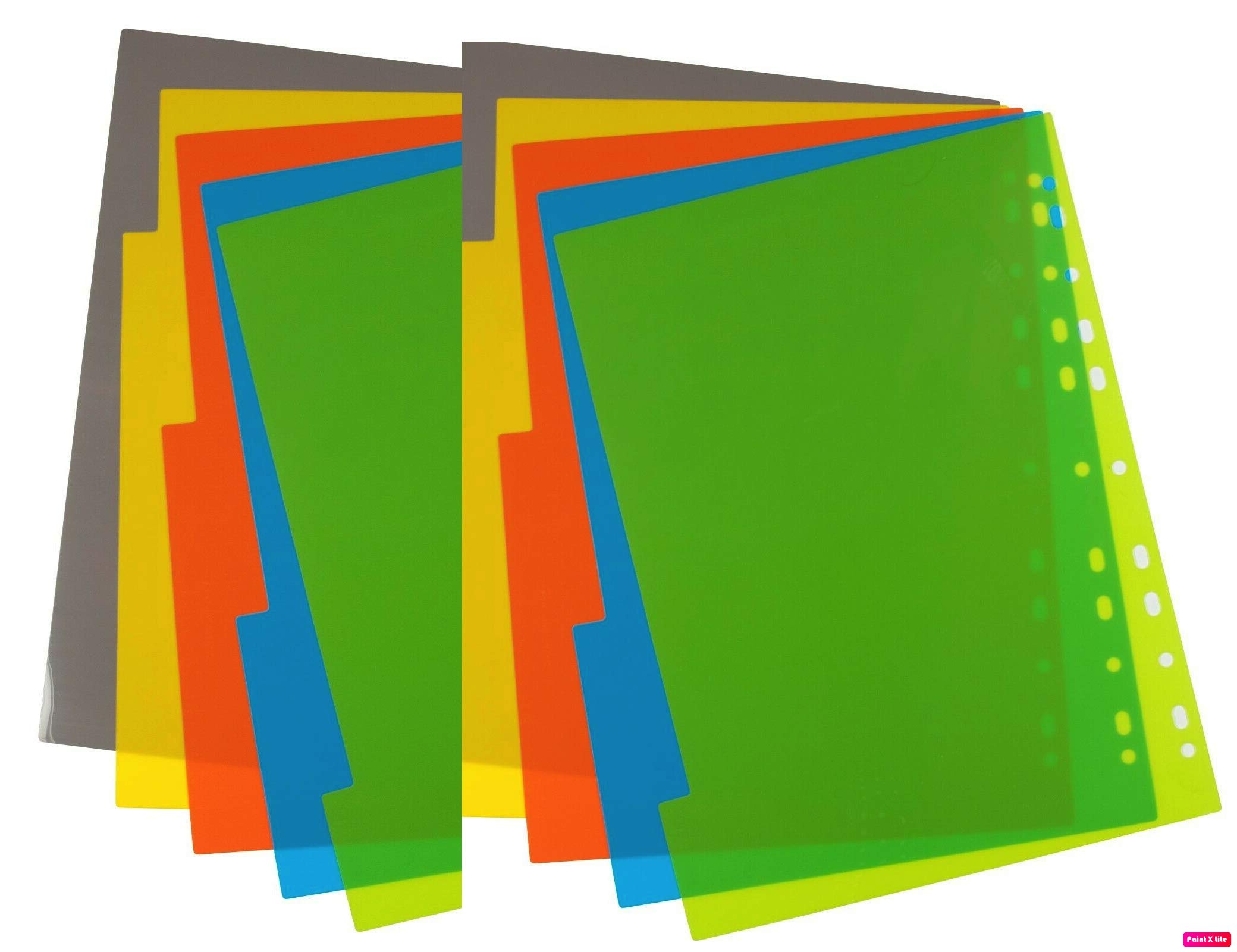EliteKoopers Plastic A4 File Dividers Coloured Tabs Subject Filing ...