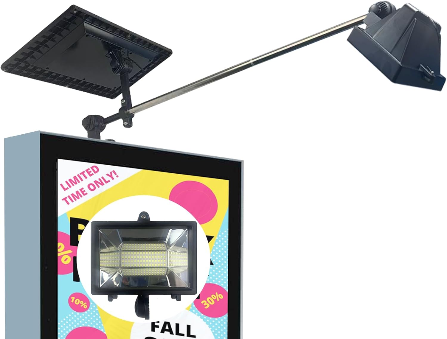 Solar Sign Light, Metal 60 LED Solar Sign Lights, Outdoor Sign Lighting ...