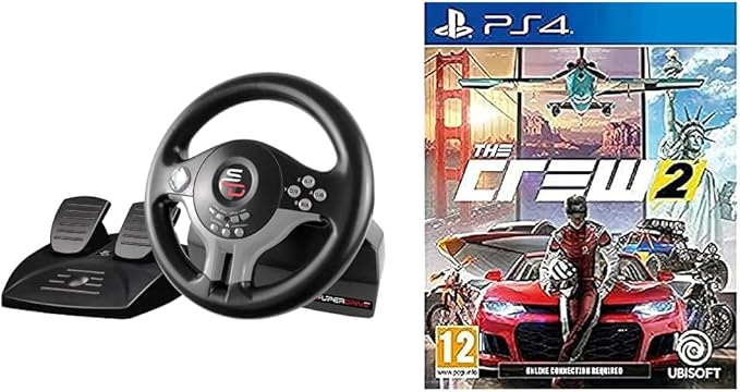 Superdrive - Racing Steering Wheel Driving Wheel SV200 with pedals and ...