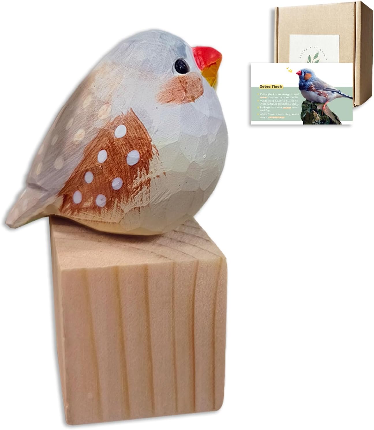 Amazon.com: msamiagfn Bird Decor Little Wooden Bird Figurines- Handmade ...
