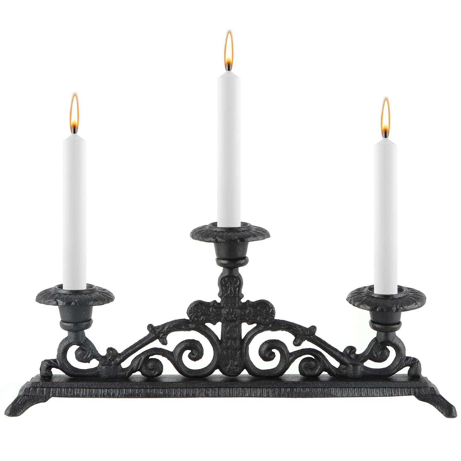 Amazon.com: MDLUU Vintage Cast Iron Candlesticks, 3 Arms Tall Taper ...