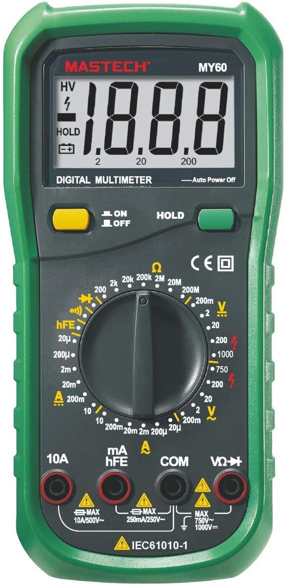 MeterTo 2000 Counts AC DC Resistance Digital Multimeter, DC Voltage ...