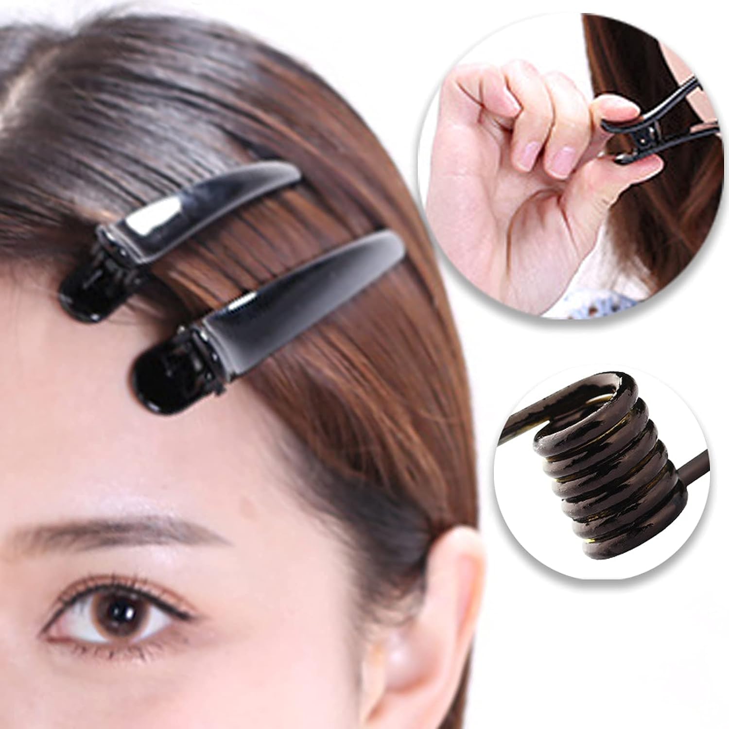 12 Pcs Sectioning Clips Hair Sectioning Clip Clamps Black Alligator ...