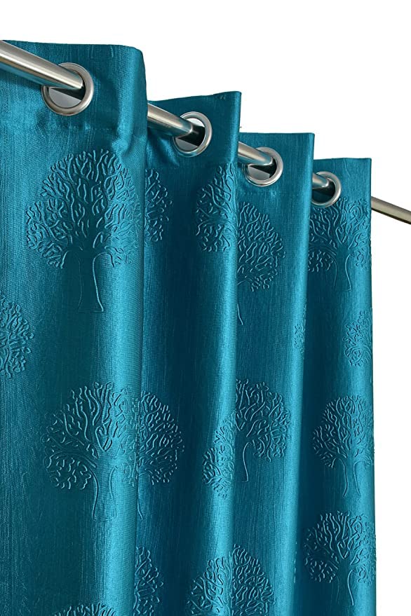Buy FAB CASTLE Premium Polyester Tree Punch Curtain for Door 7 Feet ...