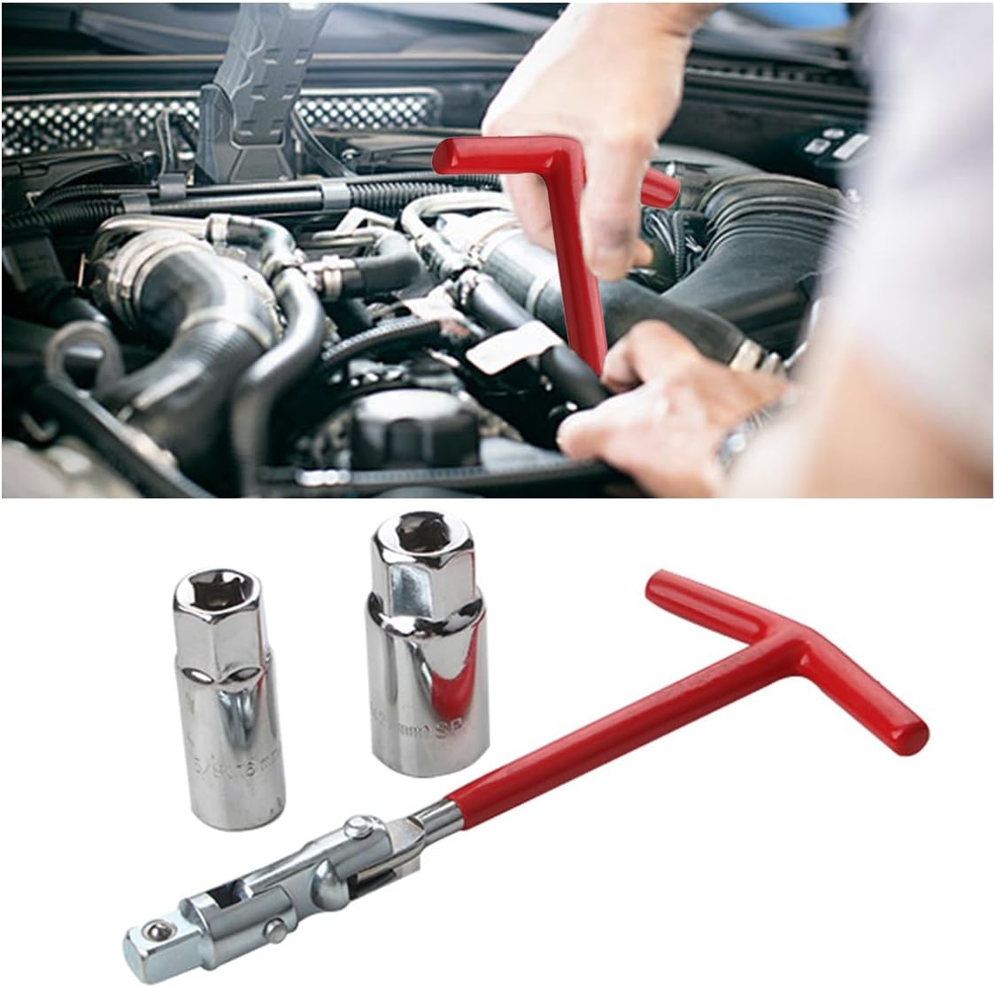 Jetech Spark Plug Socket Wrench,5/8 Inch (16mm) T-Handle Wrench Spanner ...