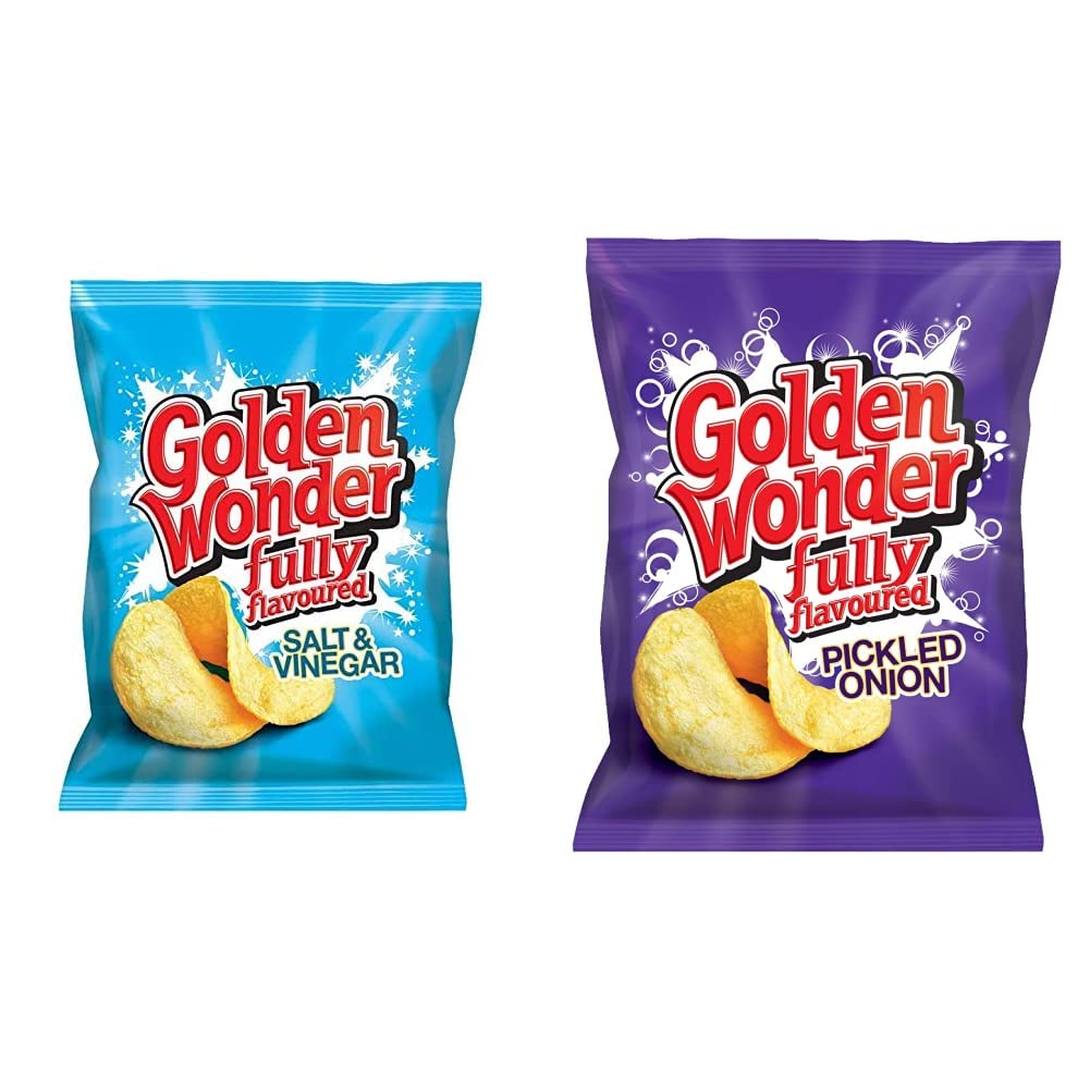 Tayto, Golden Wonder Salt and Vinegar Crisps, 32 x 32.5g & Tayto ...