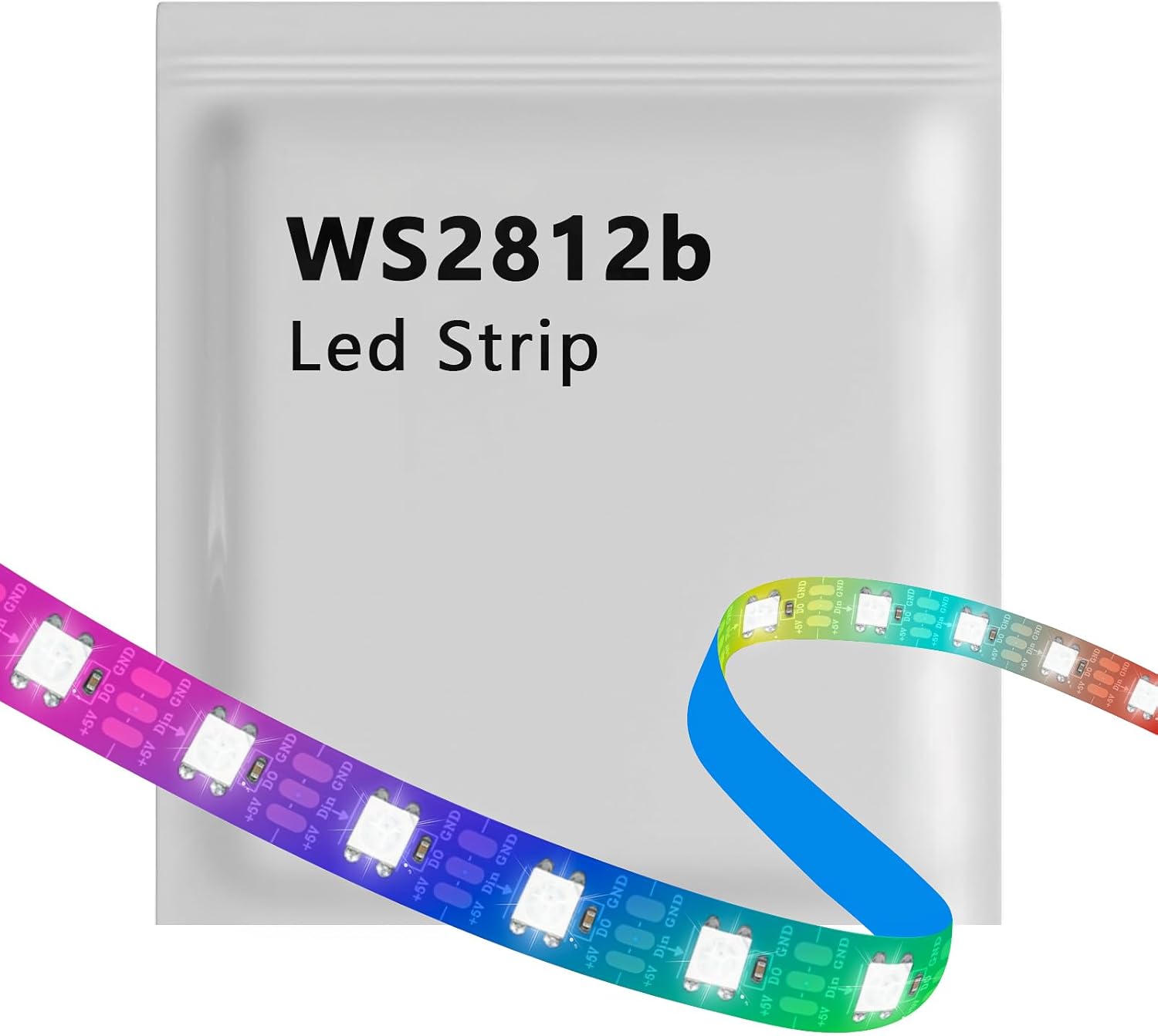 Amazon.com: Aurevita WS2812b Led Strip RGB IC, 5m 300Led IP30 Double ...