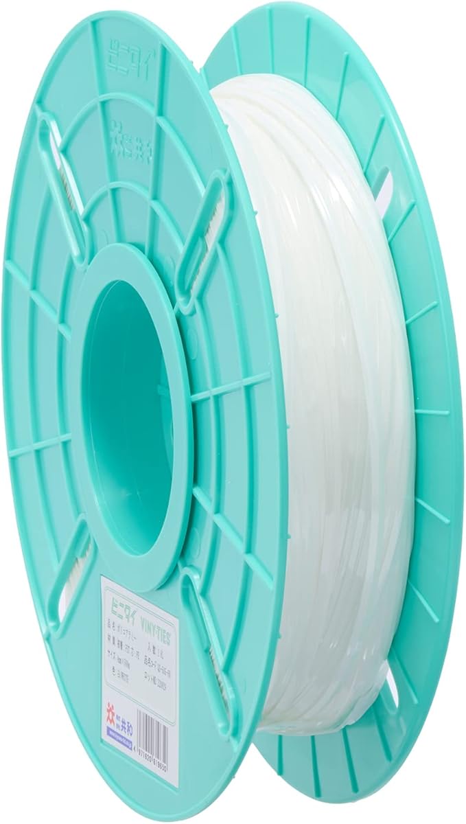 Amazon.co.jp: ビニタイ ポリコアタイラミー 4mm × 500m リール品 白 QD-505-6N 共和 結束 PETフィルム ...