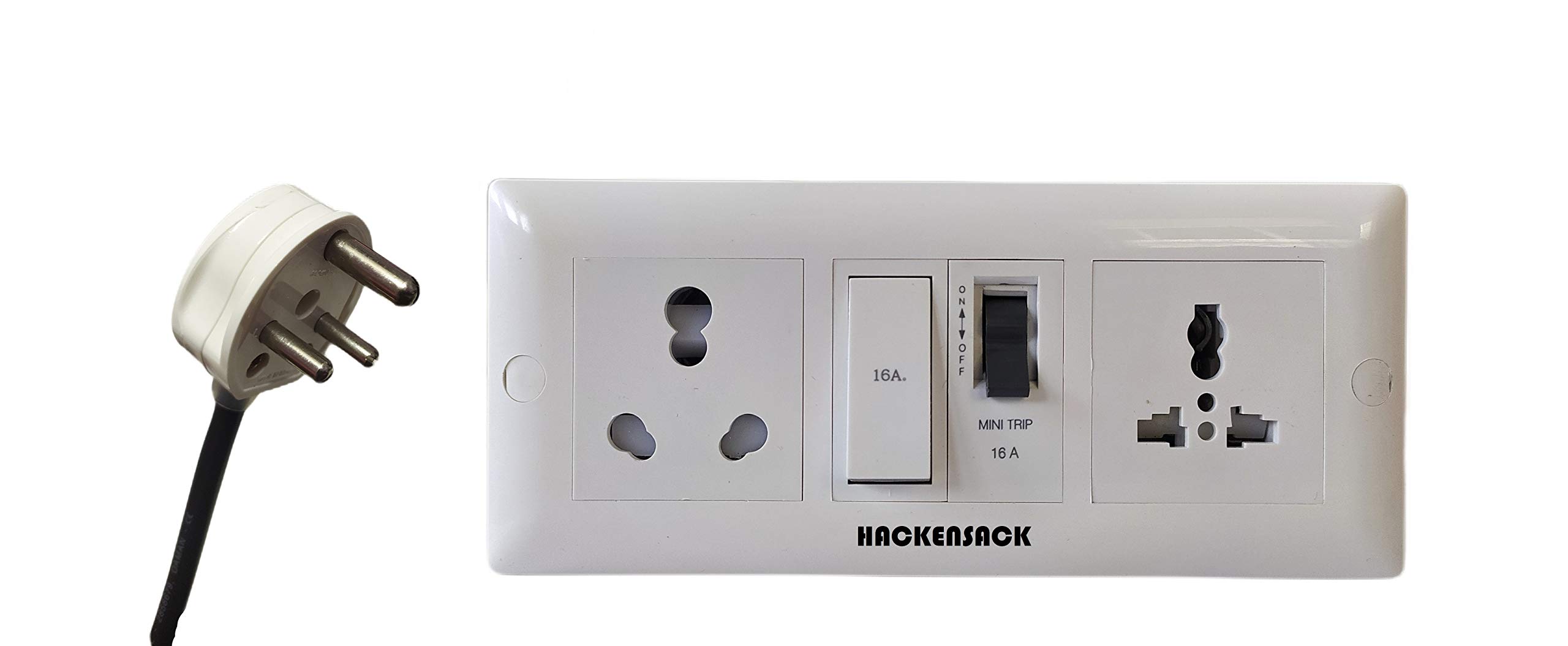 Hackensack Extension Board 2 Socket 16a 13a Universal Master Switch ...