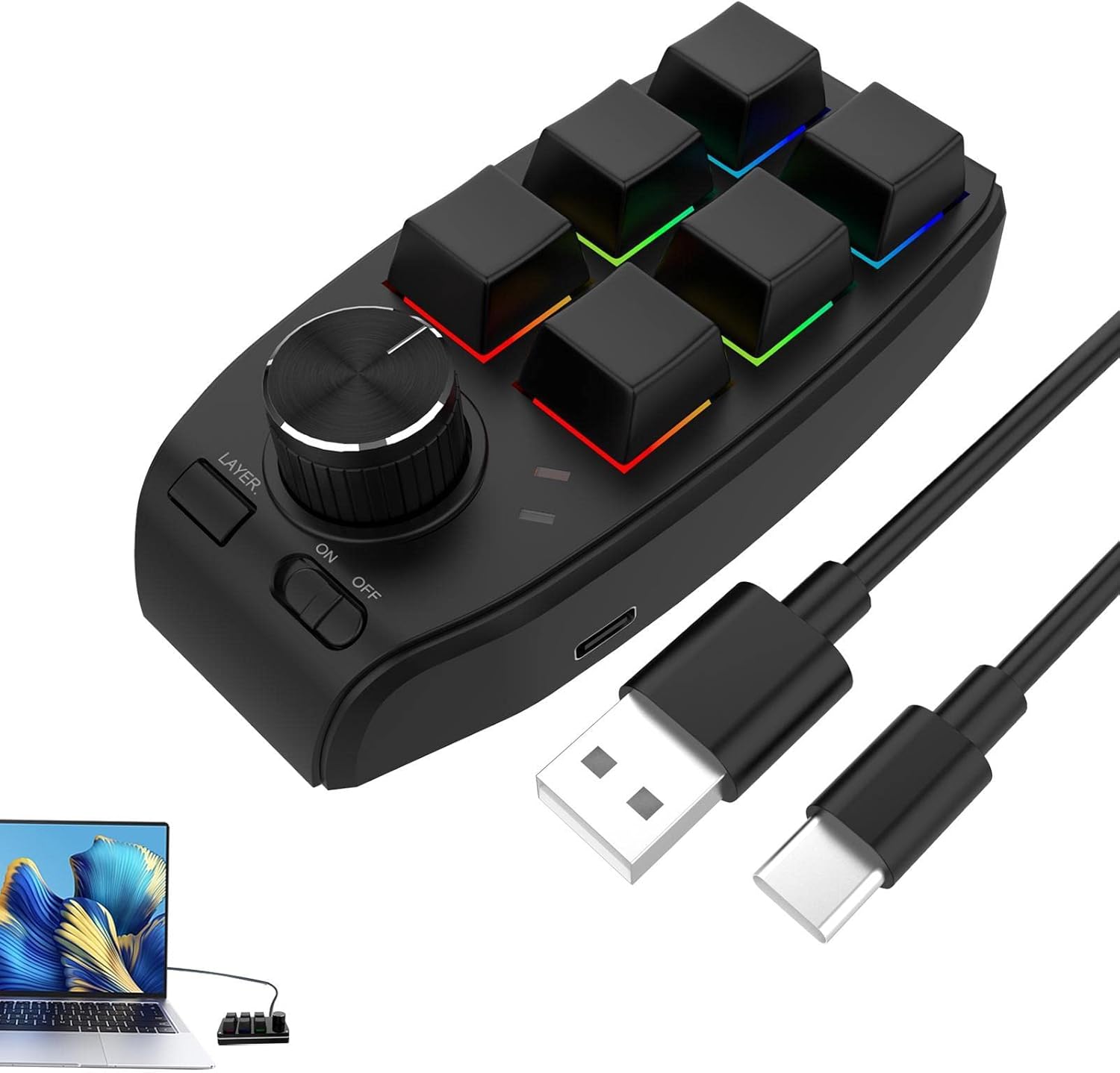 NGUMMS USB 6 Keyboard - Mini Mechanical Gaming Keyboard Macro ...