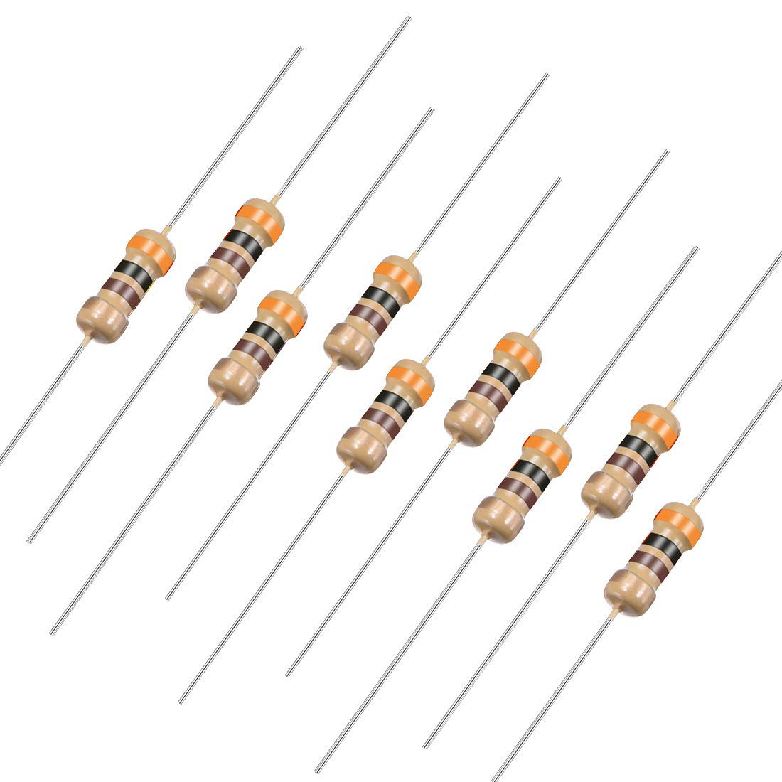 uxcell 100Pcs 300 Ohm Resistor, 1/4W 5% Tolerance Carbon Film Resistors ...