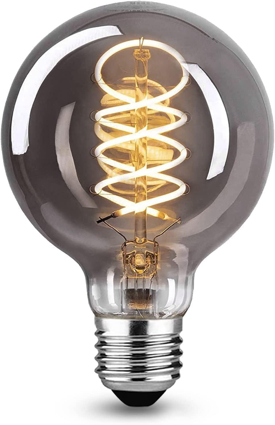 QSMART Dimmable Edison Vintage LED Bulb, Smoky Grey Mirror Shade, 2200K ...