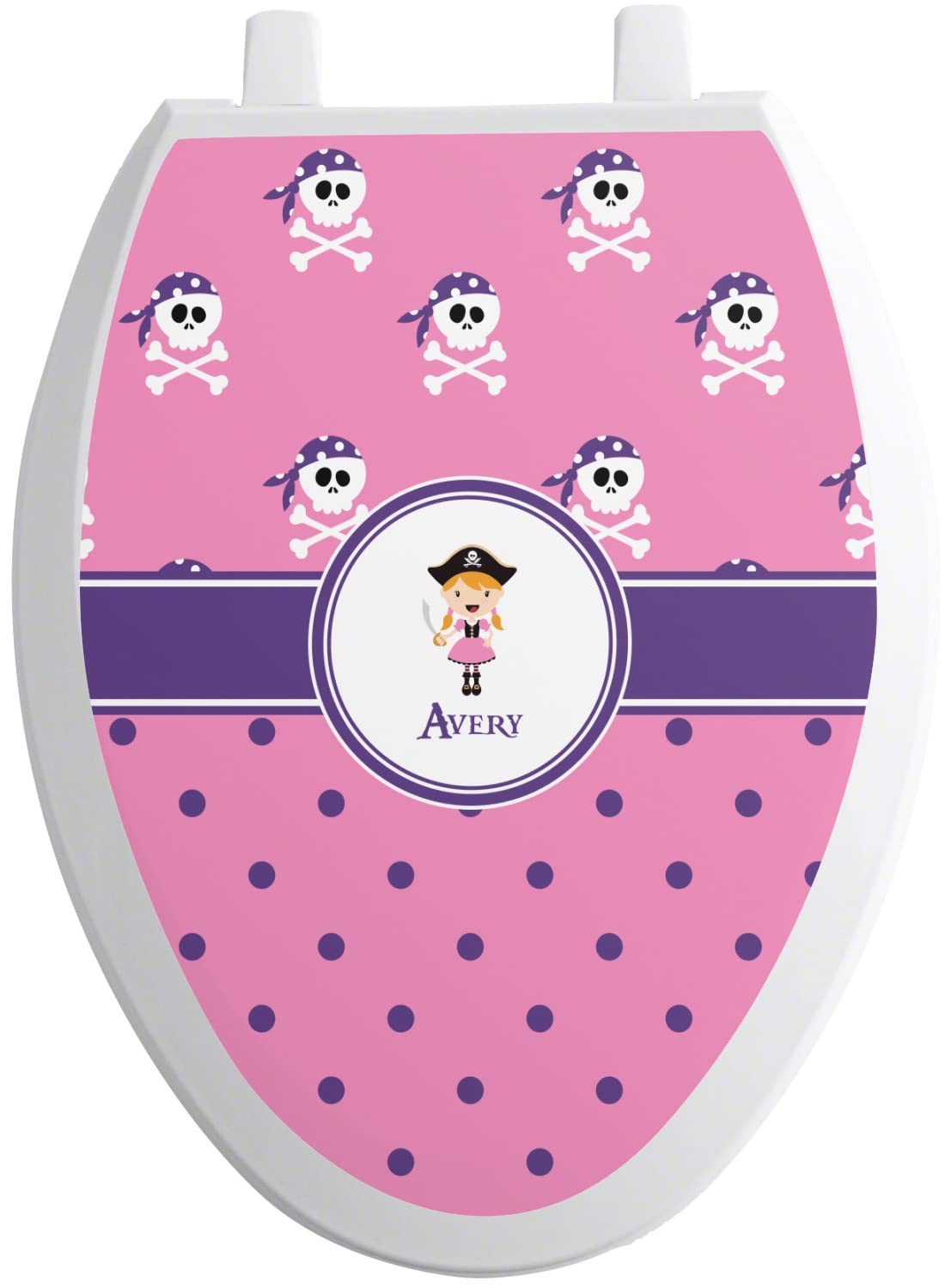 Amazon.com: Personalized Pink Pirate Toilet Seat Decal - Elongated ...