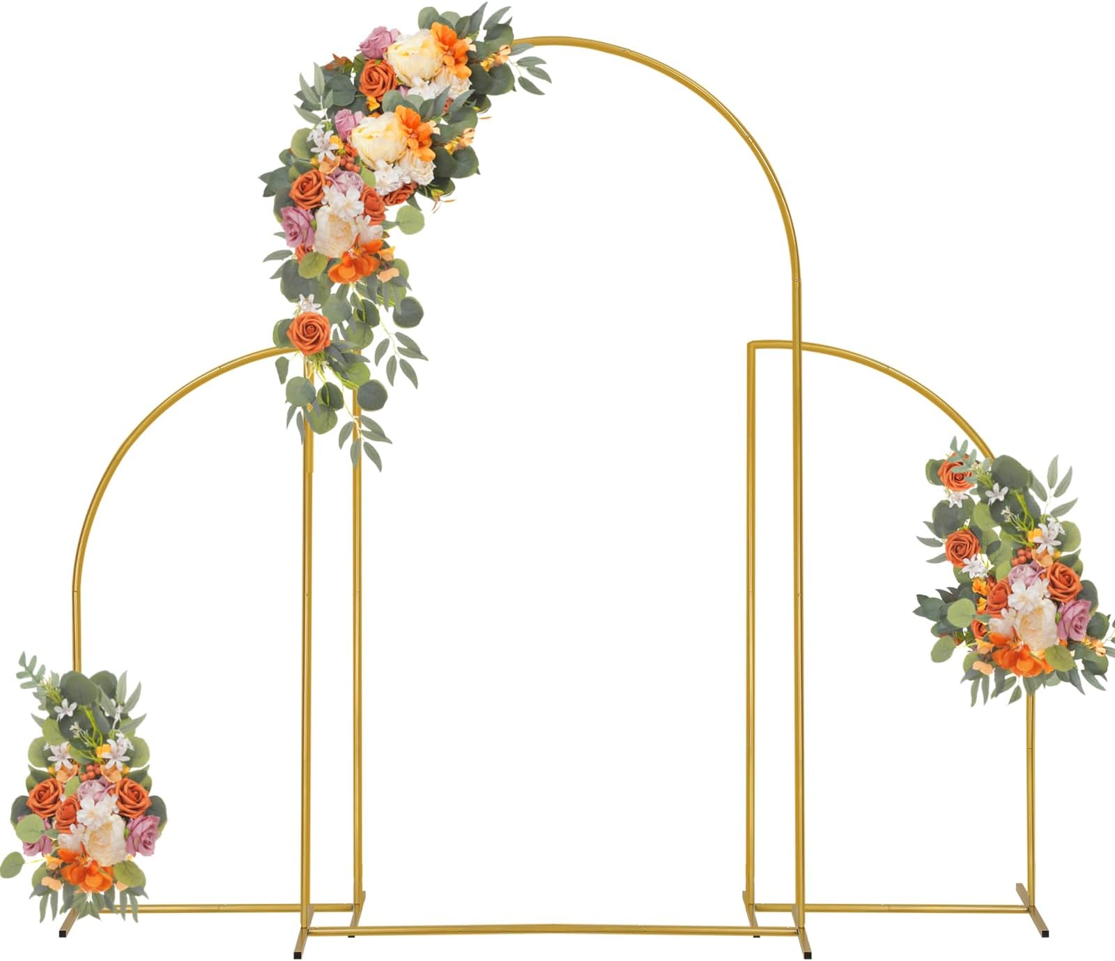 Amazon.com : LING RUI Metal Arch Backdrop Stand Set of 3,Gold Wedding ...