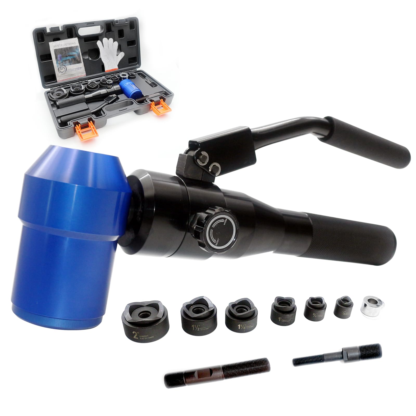 Snapklik.com : BANCHEE Hydraulic Knockout Hole Punch Set 1/2 To 2 Inch ...