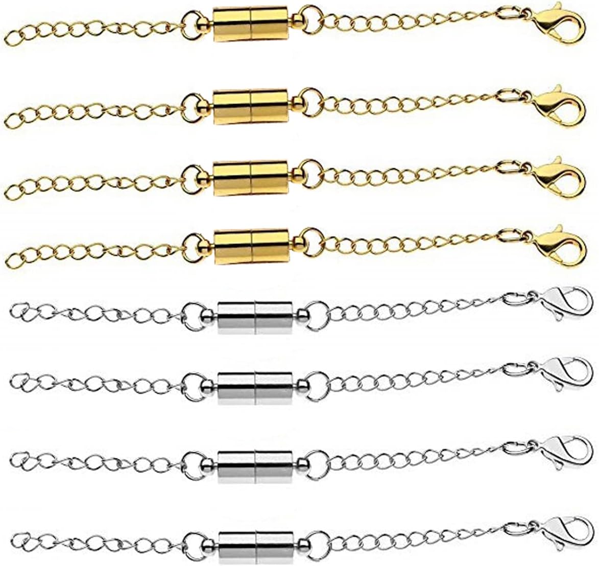 Amazon.com: Stainless Steel Necklace Extender Chain Adjustable Silver ...