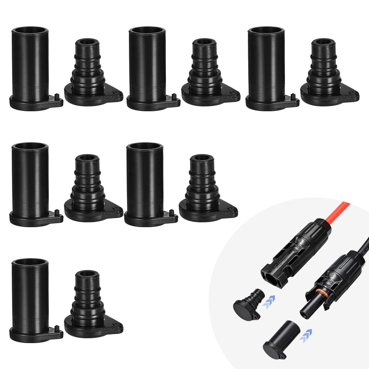 Snapklik.com : ELFCULB Solar Panel Connector Cap Weather Resistant Dust ...