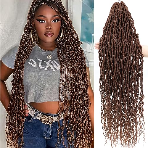 ZIYANGBABA 36 Inch Faux Locs With Curly End 6 Packs Soft Locs Crochet ...