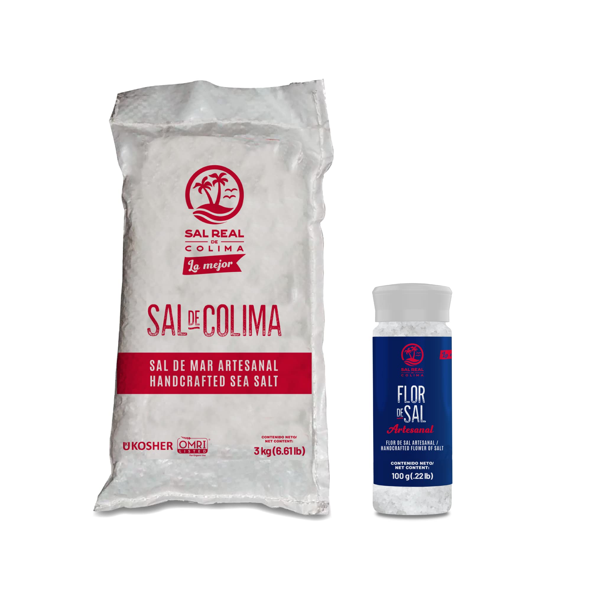 Costal de sal de mar 3 kg y salero Flor de sal gourmet 100 g Sal Real ...