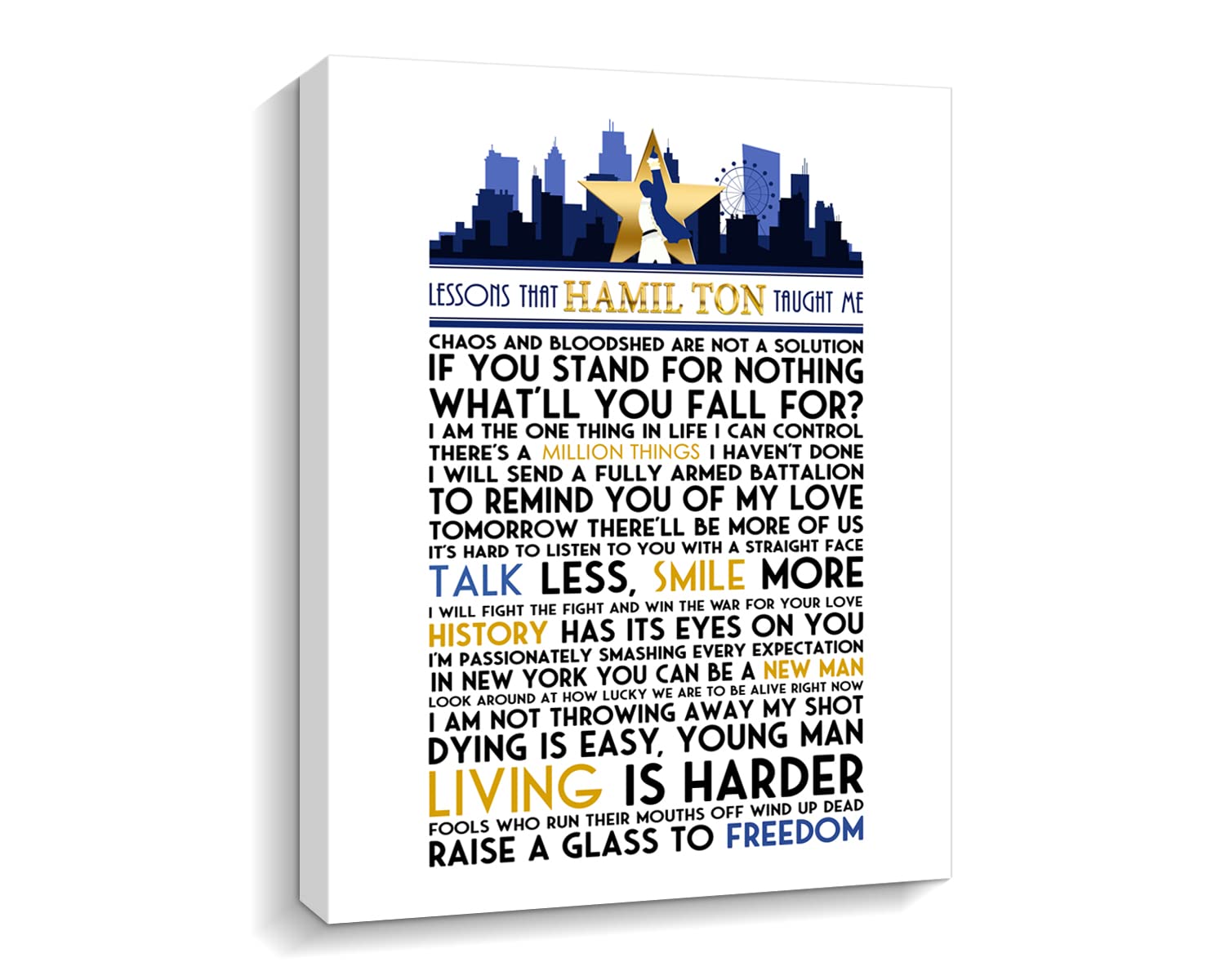 Amazon.com: Creoate Blue Motivational Wall Art Inspirational Hamilton ...