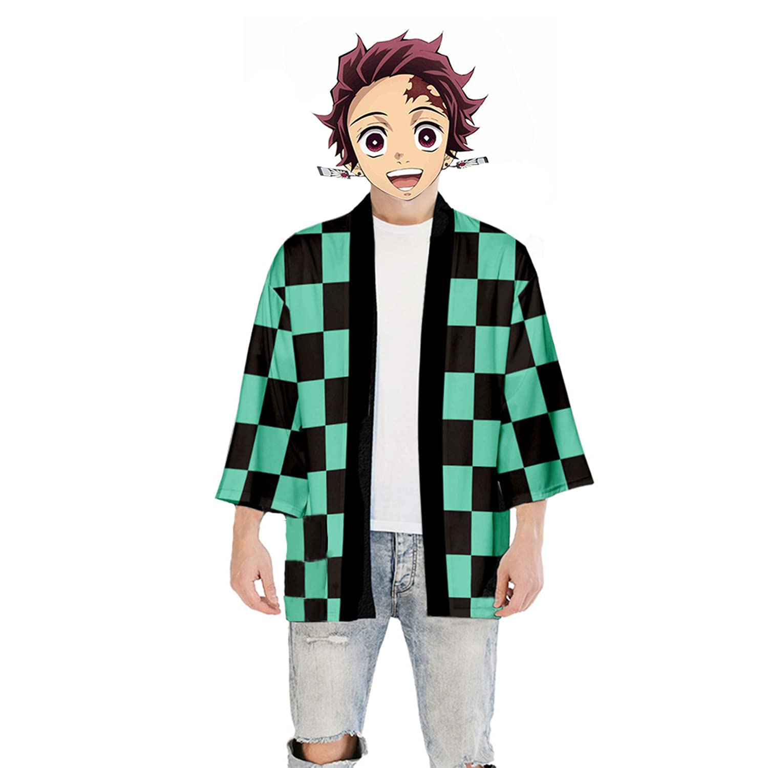 Buy I3C Demon Slayer Anime Kamado Tanjiro Kimono Cosplay Costume ...