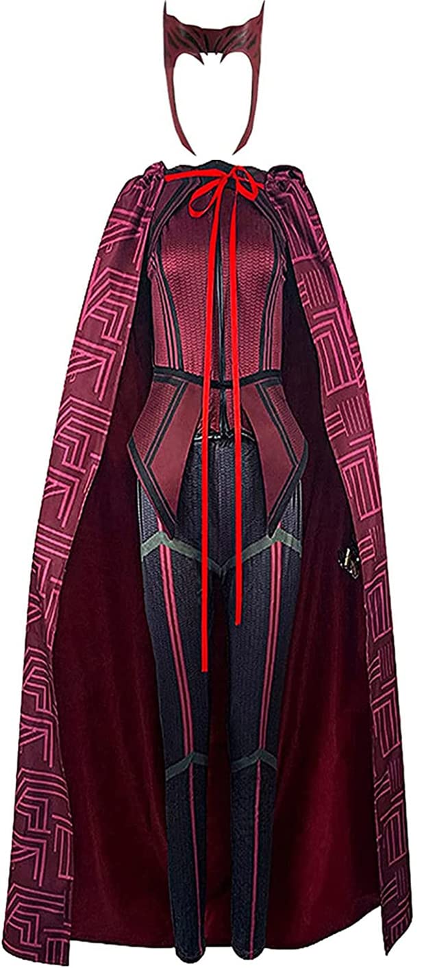 Amazon.com: Yanmao Women Wanda Maximoff Costume Scarlet Witch Red Cape ...