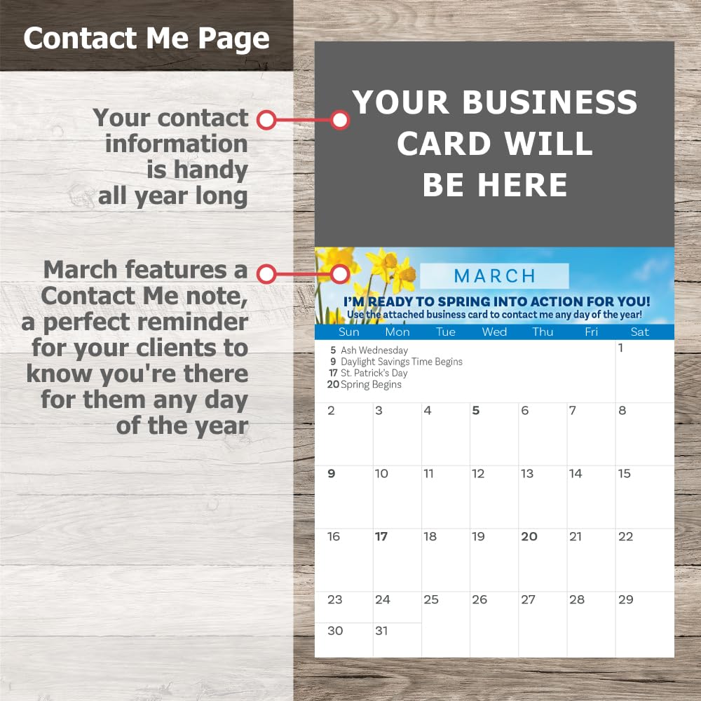 Sticky Calendars Business Card 2026 14 Month Press N Stick Calendar