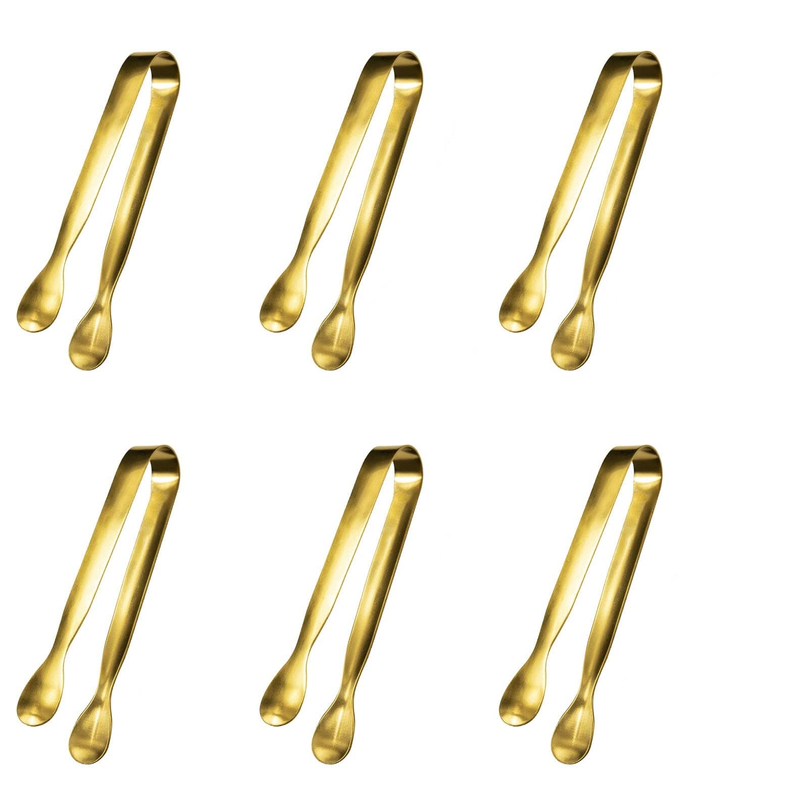 6Pcs Serving Tongs, Small Serving Utensils for Parties Catering Gold ...