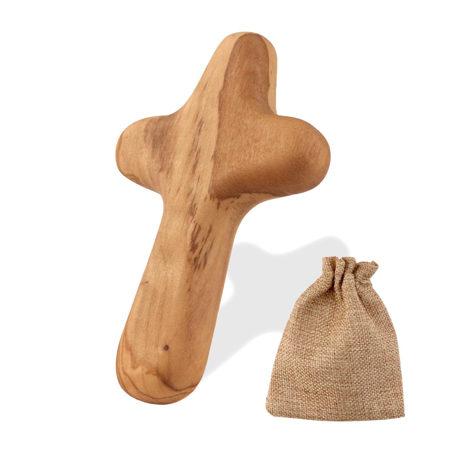 10 CM Handmade Wooden Cross Handcrafted Olive Wood Crucifix with Woven ...