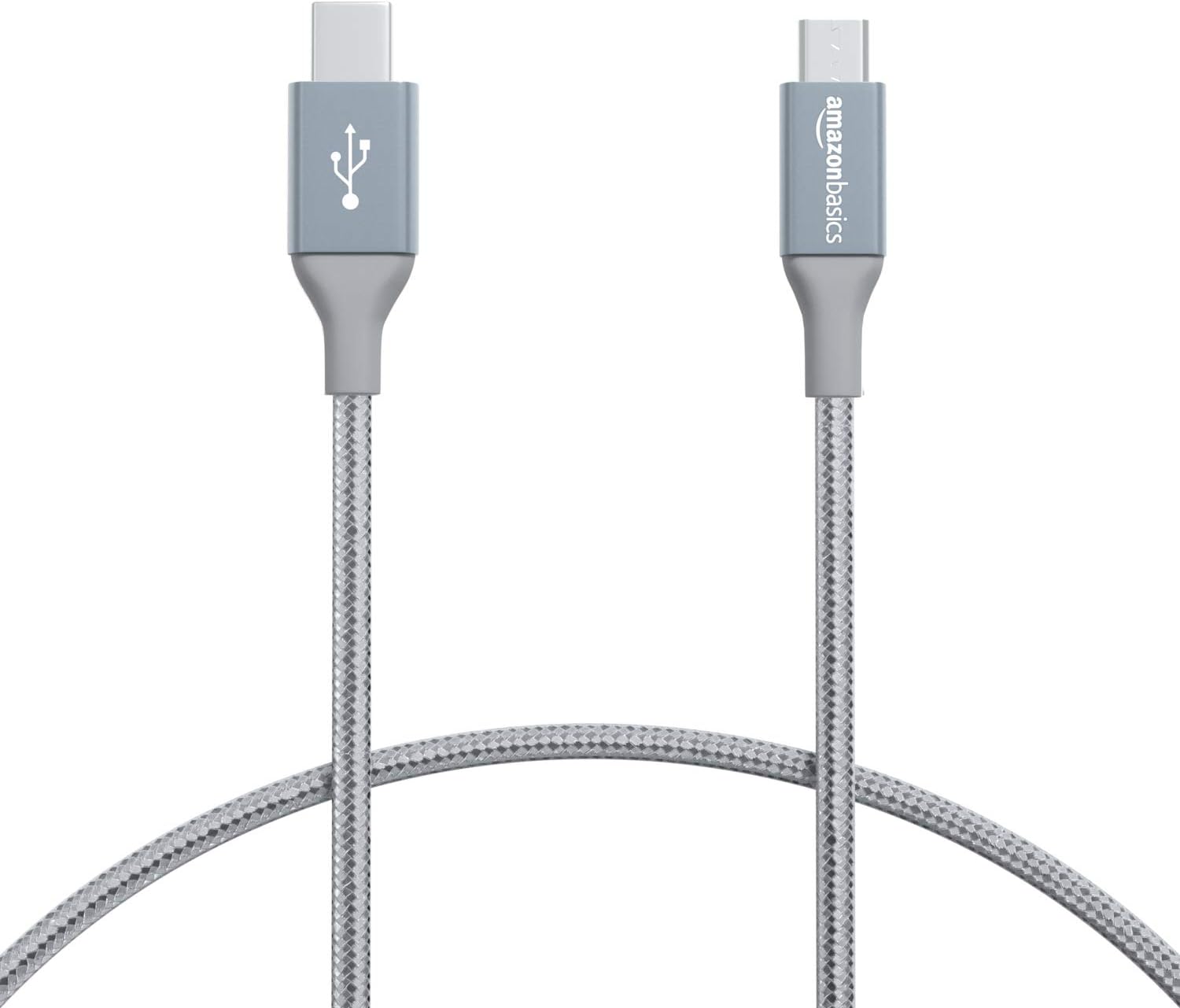 AmazonBasics Double Braided Nylon USB Type-C to Micro-B 2.0 Male Cable ...